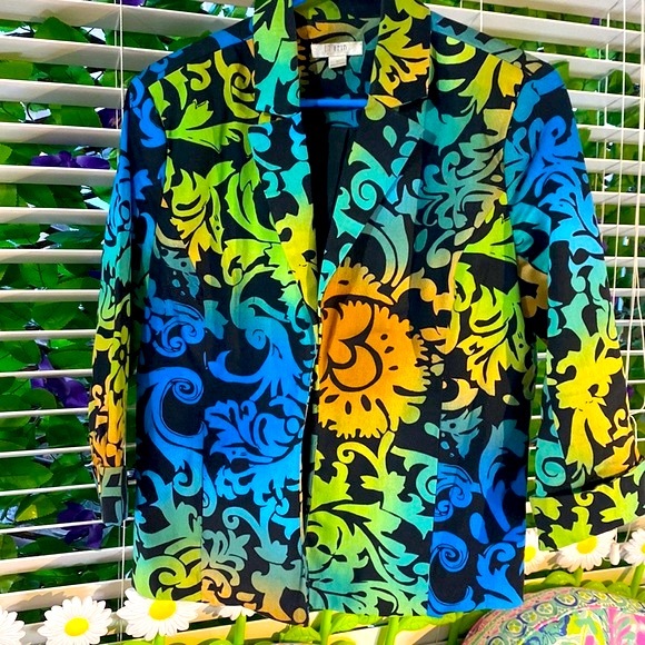 Erin | Jackets & Coats | Erin Colorful Blue Green And Golden Yellow ...